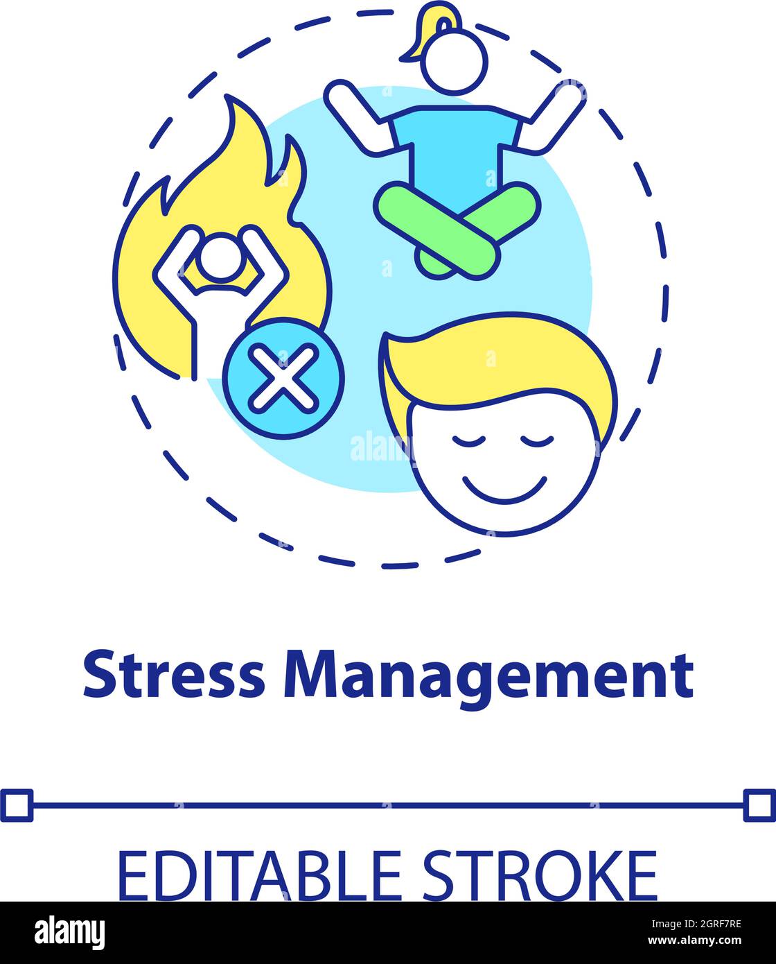 Stress management concept icon Stock Vector Image & Art - Alamy