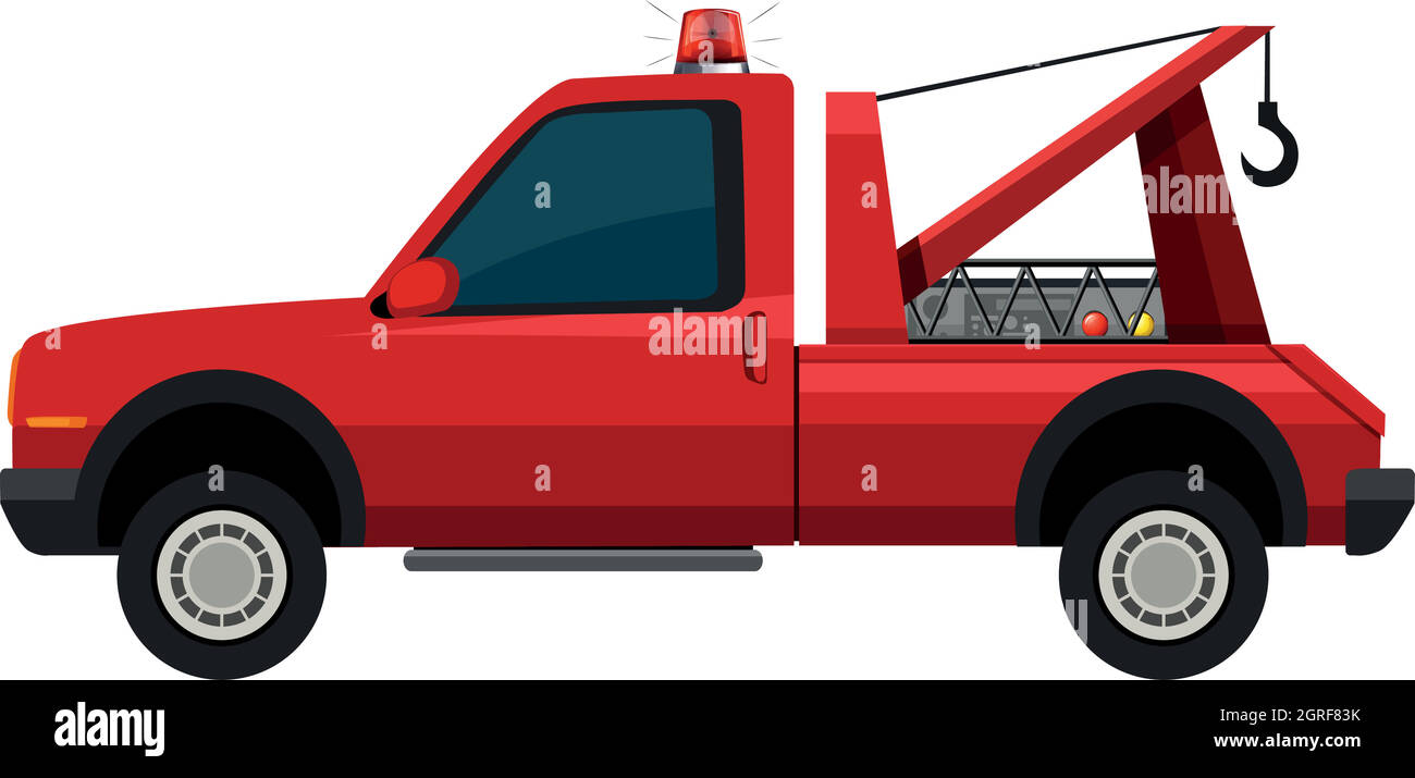 Tow truck in red color Stock Vector Image & Art - Alamy