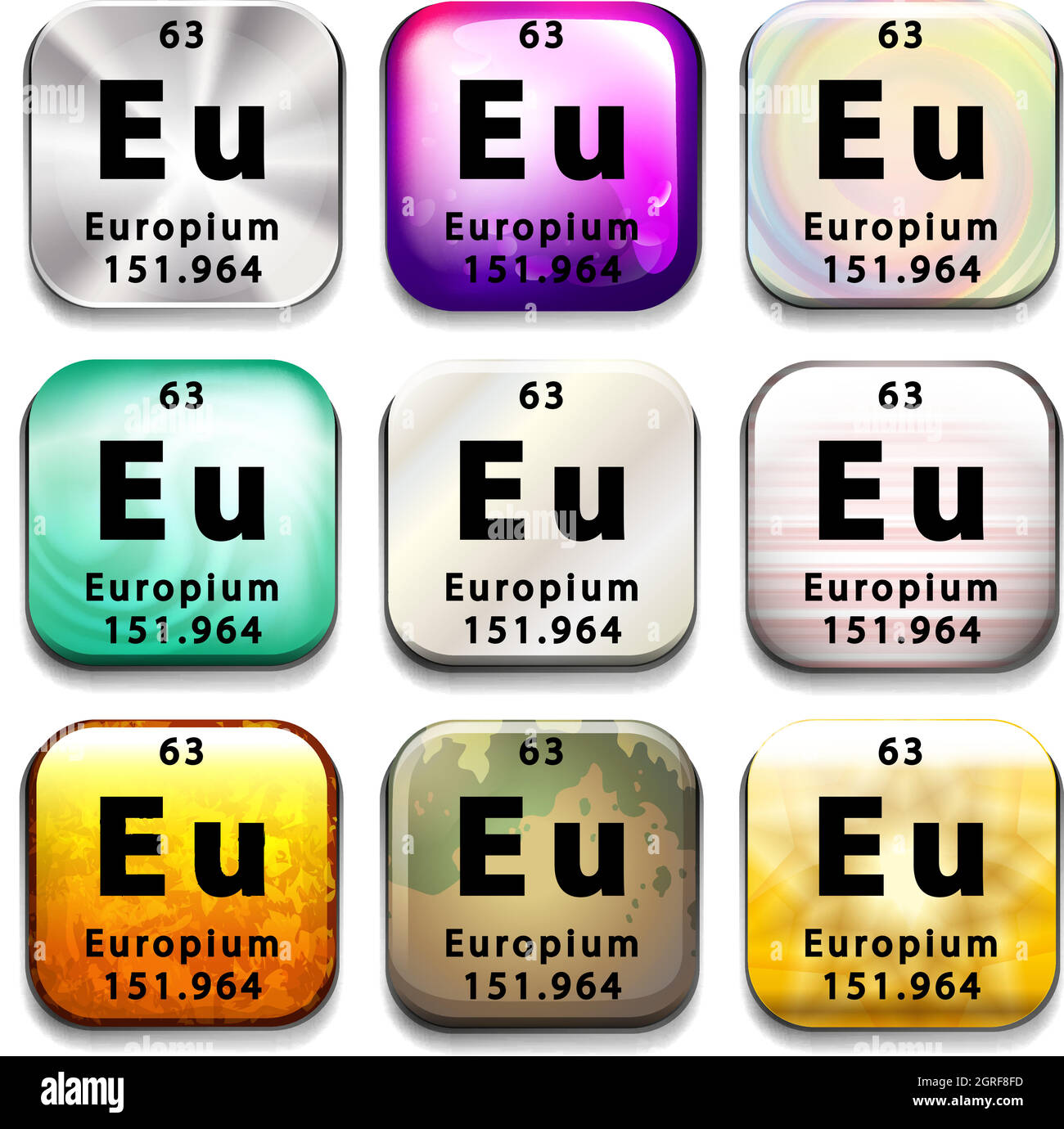A button showing the element Europium Stock Vector Image & Art - Alamy