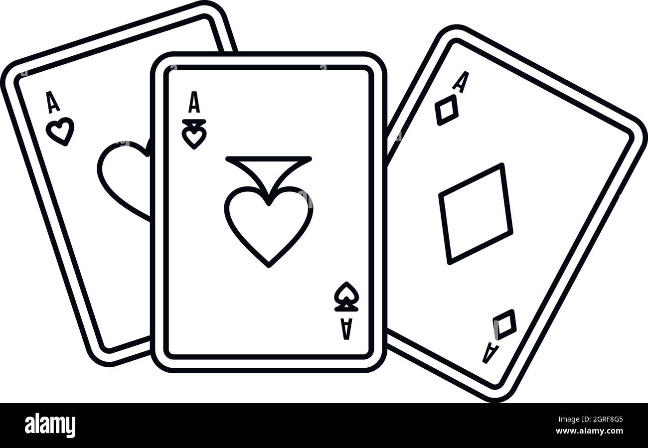 Playing cards icon, outline style Stock Vector Image & Art - Alamy