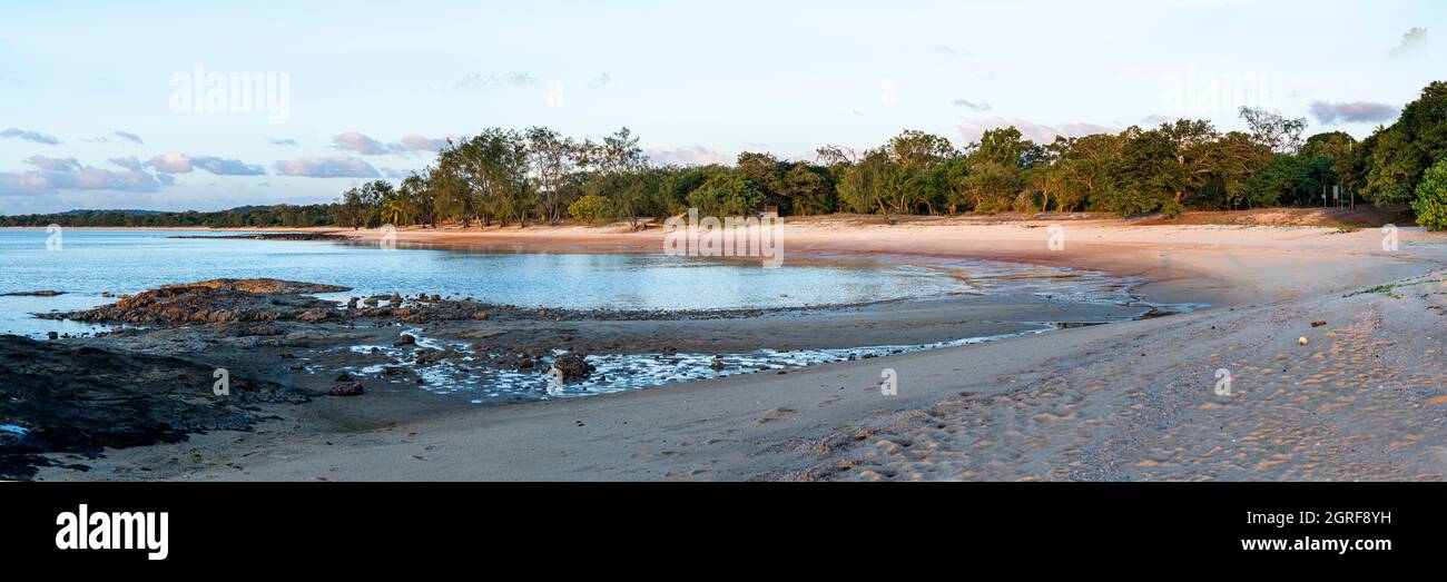Wide view of Alau Beach, Alau Beach Campground, Umagico, Cape York ...
