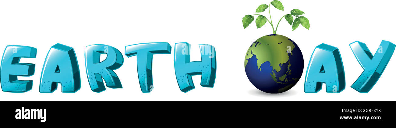 Label design for earth day with globe Stock Vector Image & Art - Alamy