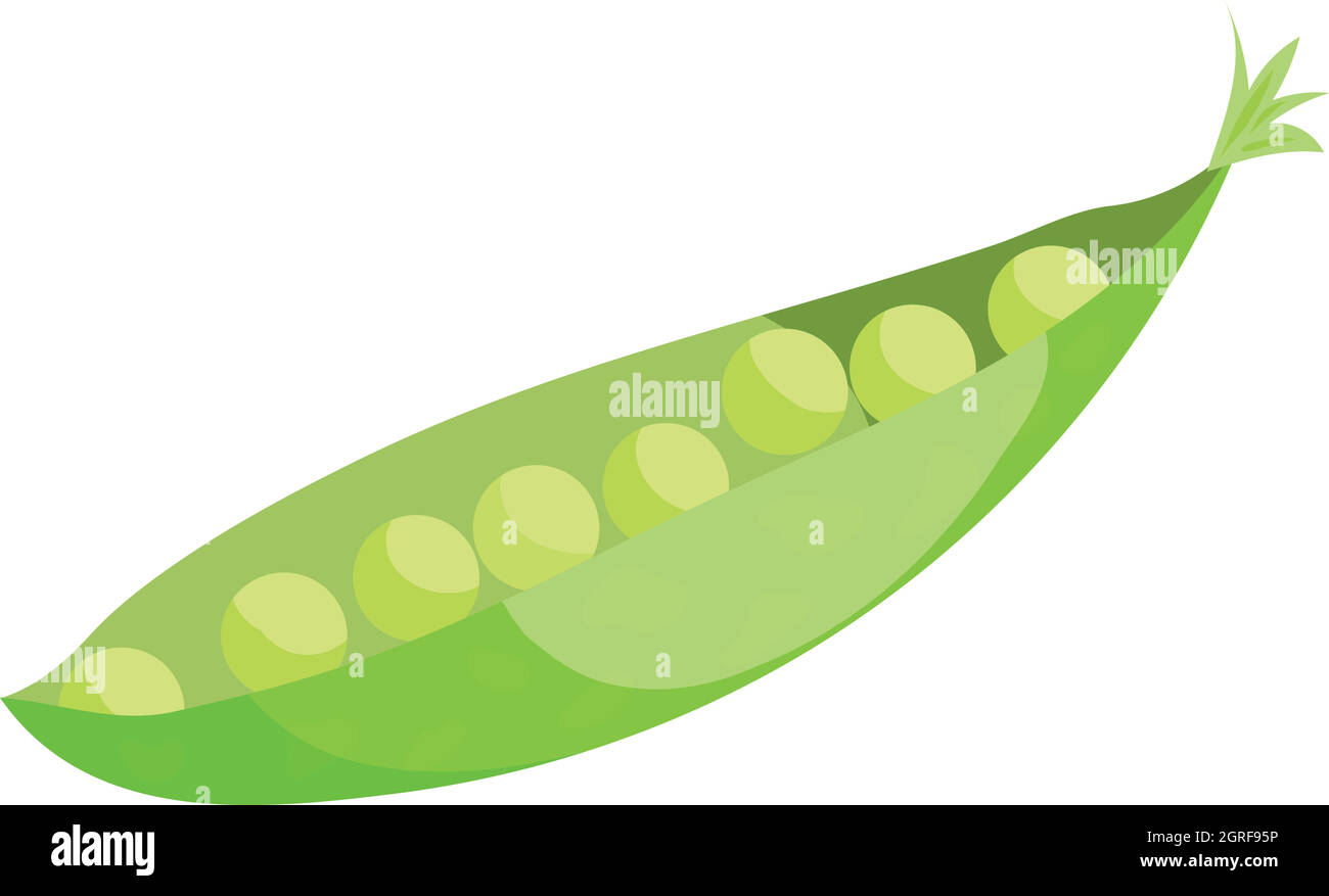 Green pea pod icon, cartoon style Stock Vector Image & Art - Alamy