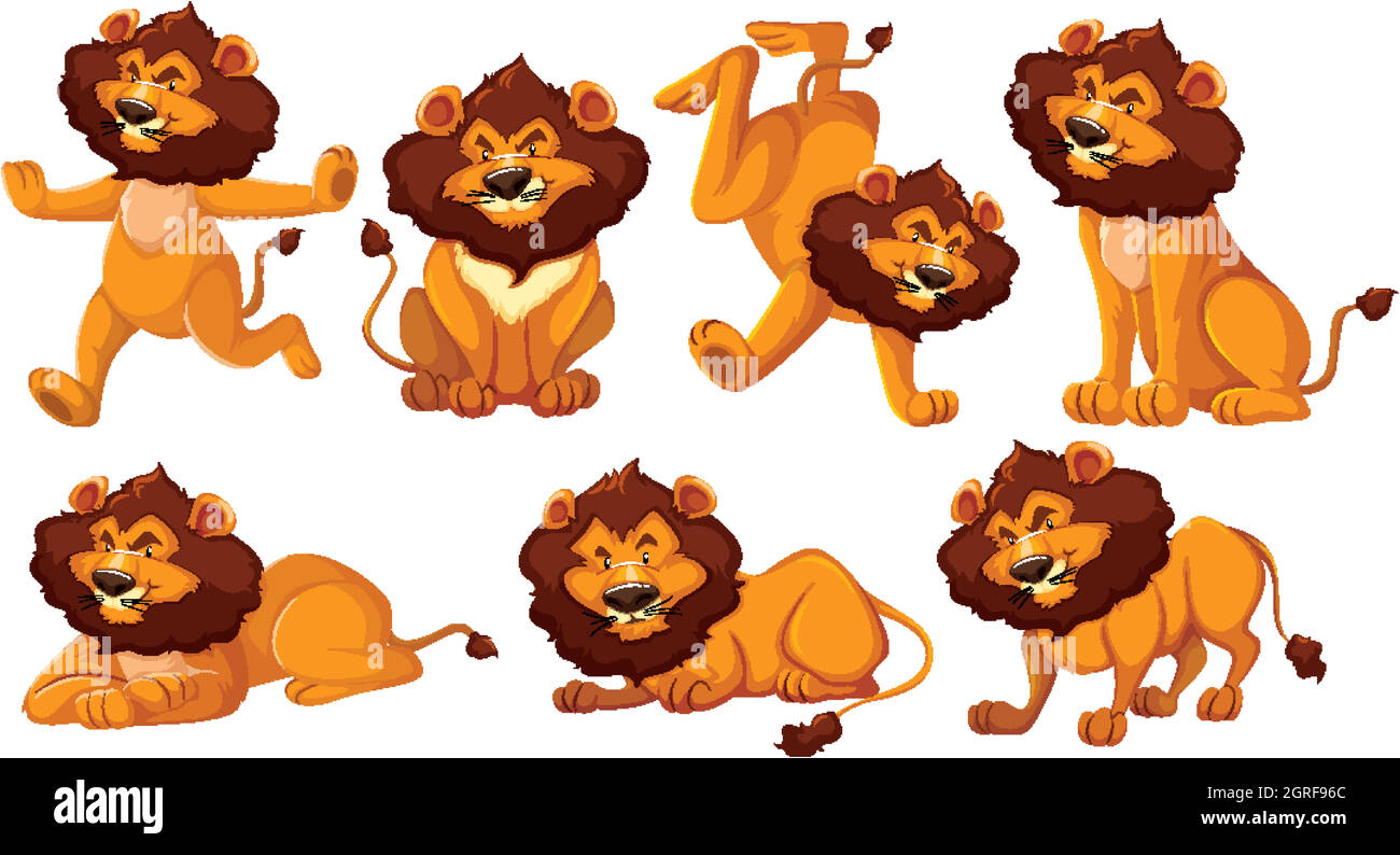 Cartoon fierce lion animal character hi-res stock photography and ...