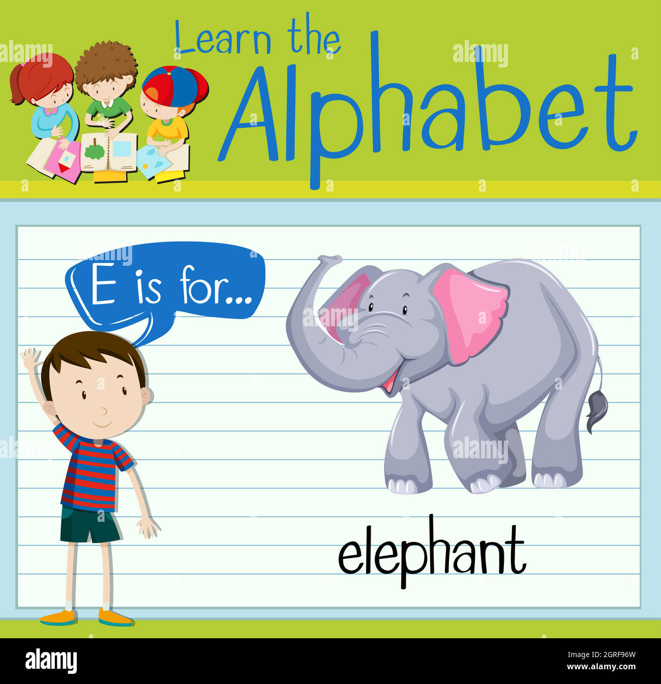 Flashcard letter E is for elephant Stock Vector Image & Art - Alamy