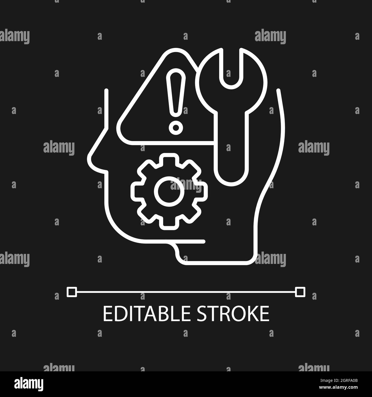 Self correction white linear icon for dark theme Stock Vector Image ...