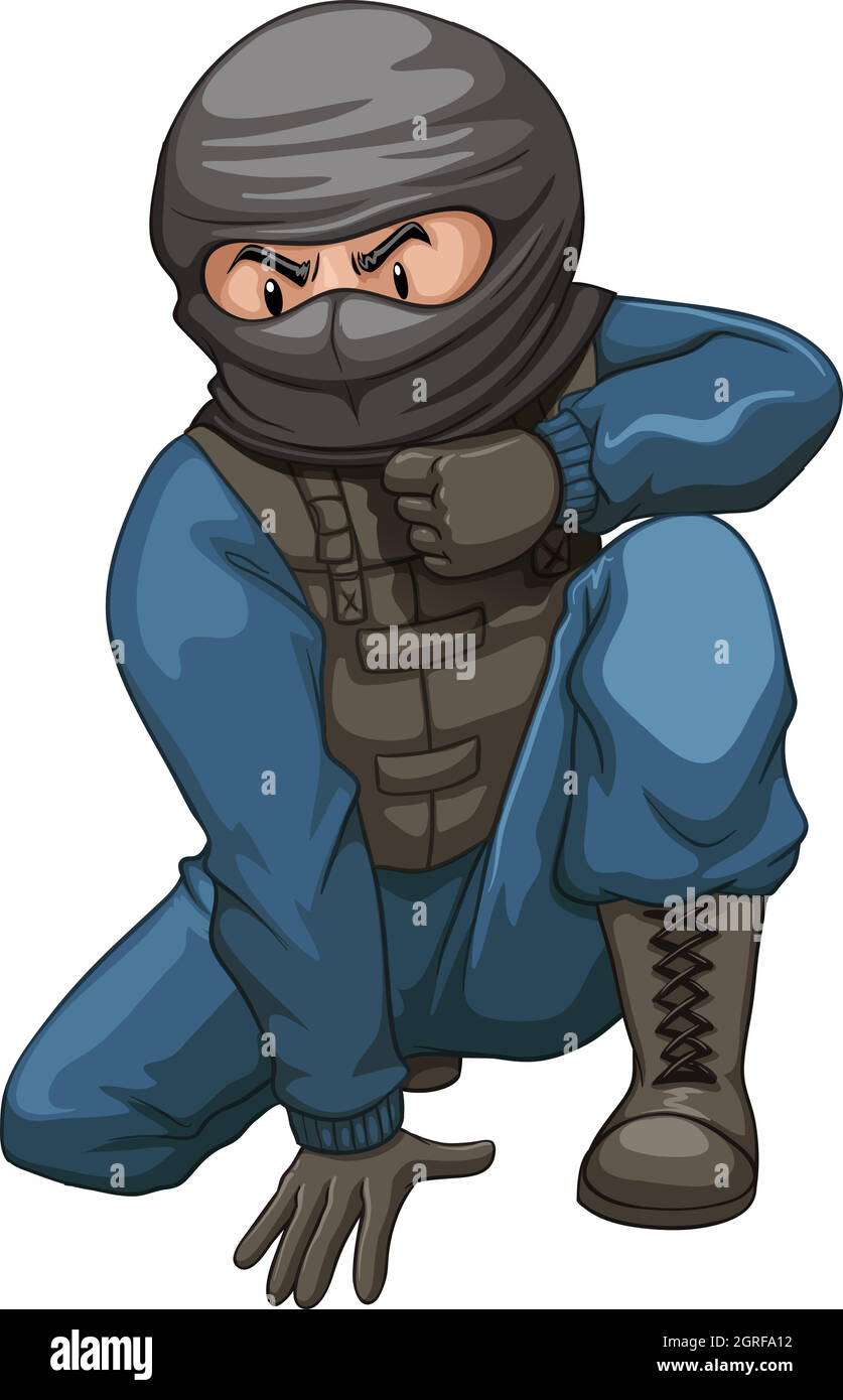 Terrorist wearing black mask Stock Vector Image & Art - Alamy