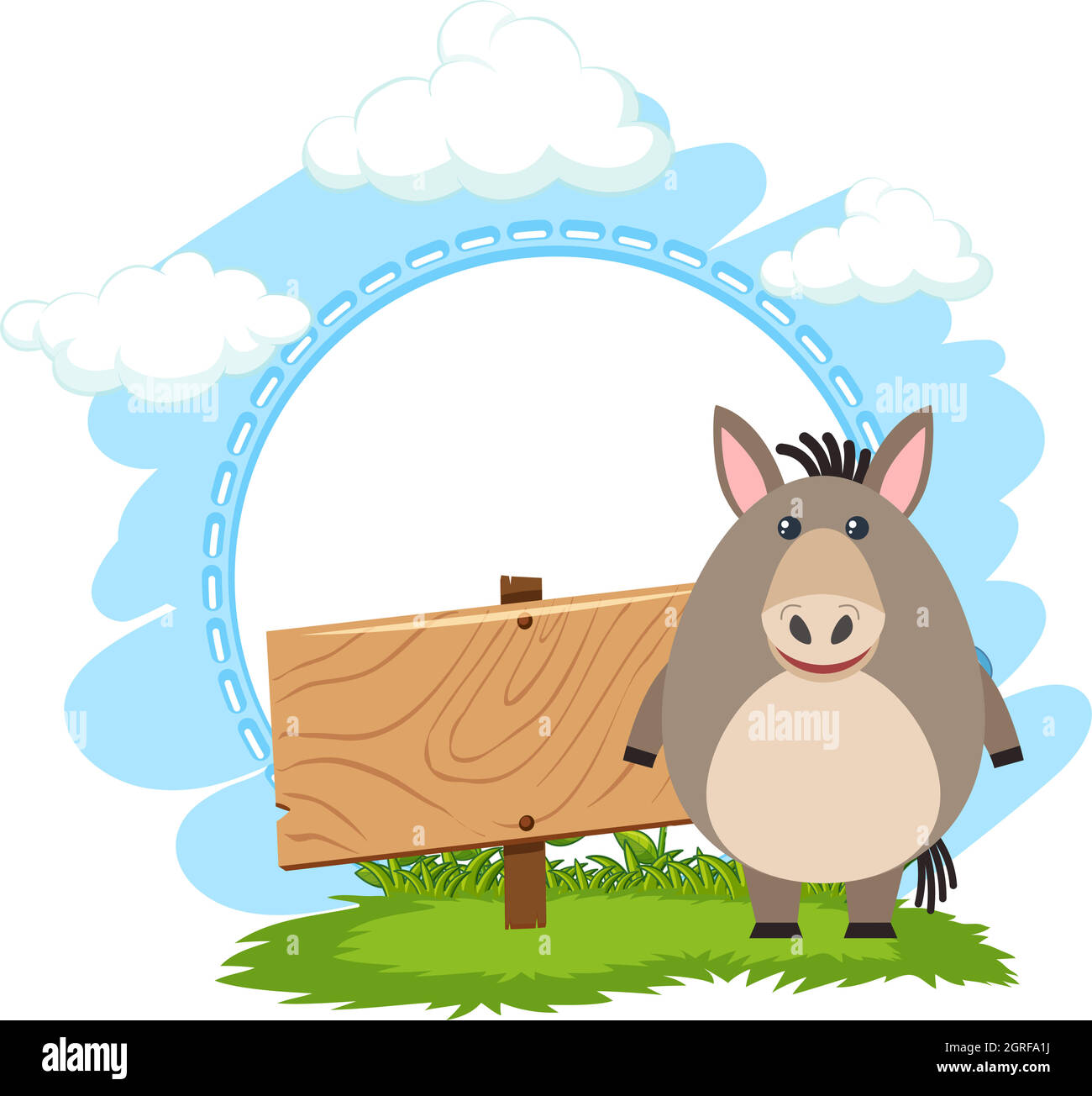Sign template with cute donkey Stock Vector Image & Art - Alamy