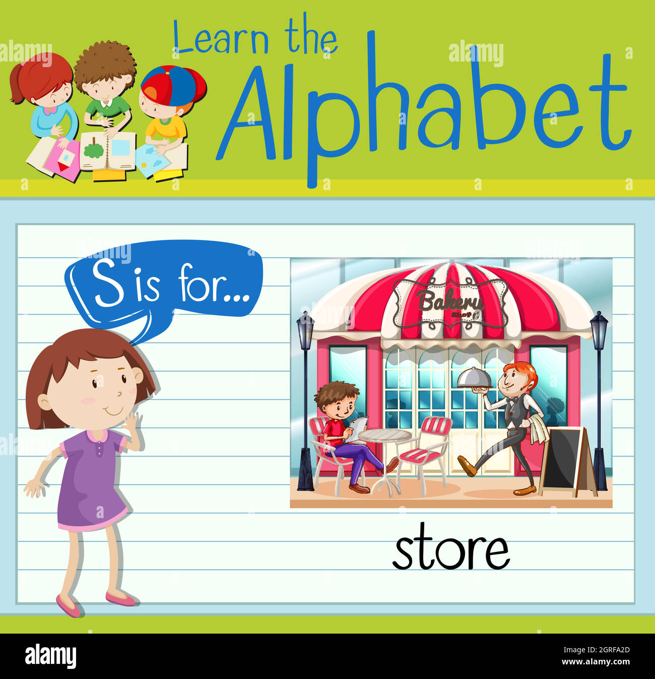 Flashcard alphabet S is for store Stock Vector Image & Art - Alamy