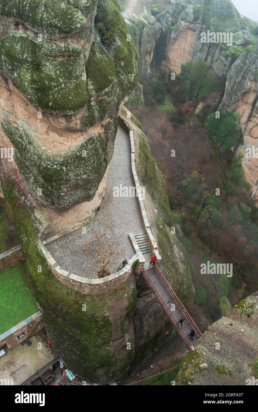 Scenery in Meteora, Kalambaka, Greece. Cliffs and bridges outside a ...
