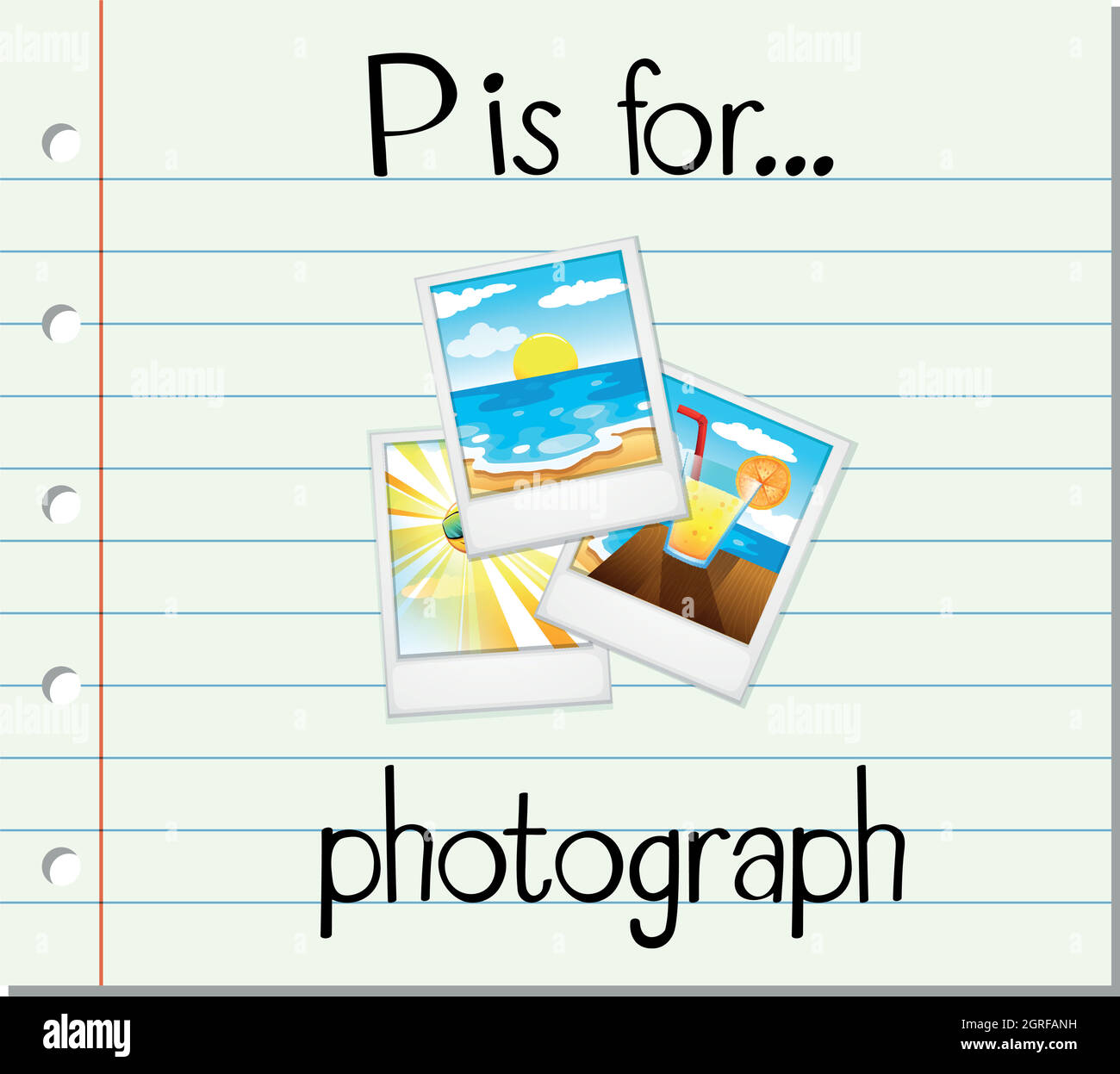 Flashcard letter P is for photograph Stock Vector Image & Art - Alamy