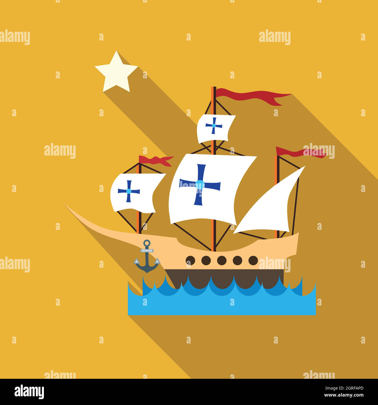 Old sailing ship sea Stock Vector Images - Alamy