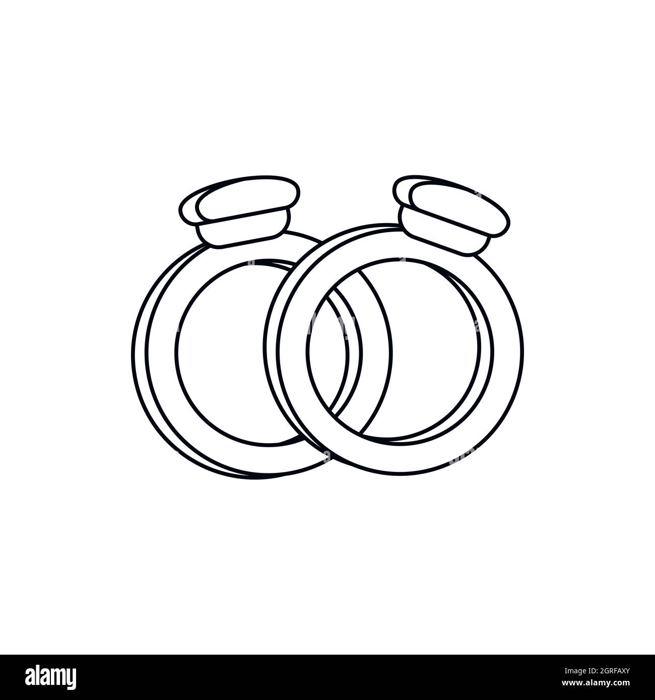 Interlocking Wedding Rings Drawing