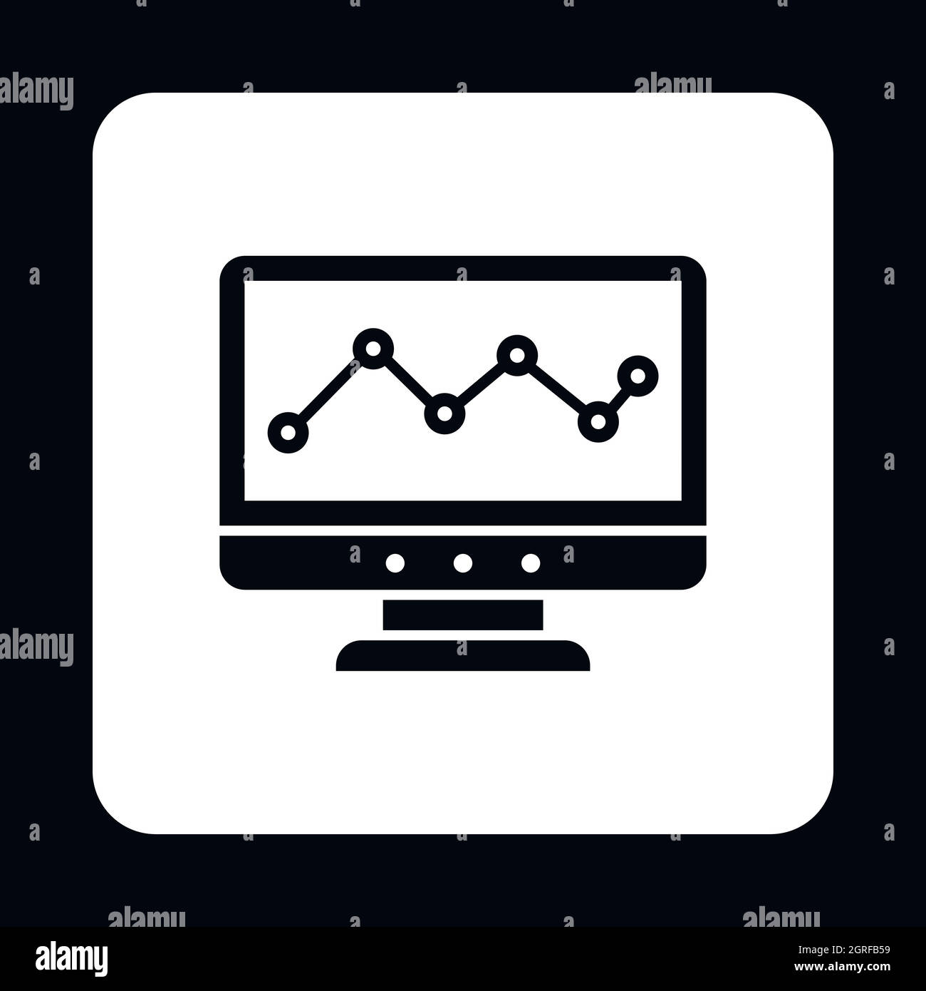 Computer monitor with business graph icon Stock Vector Image & Art - Alamy