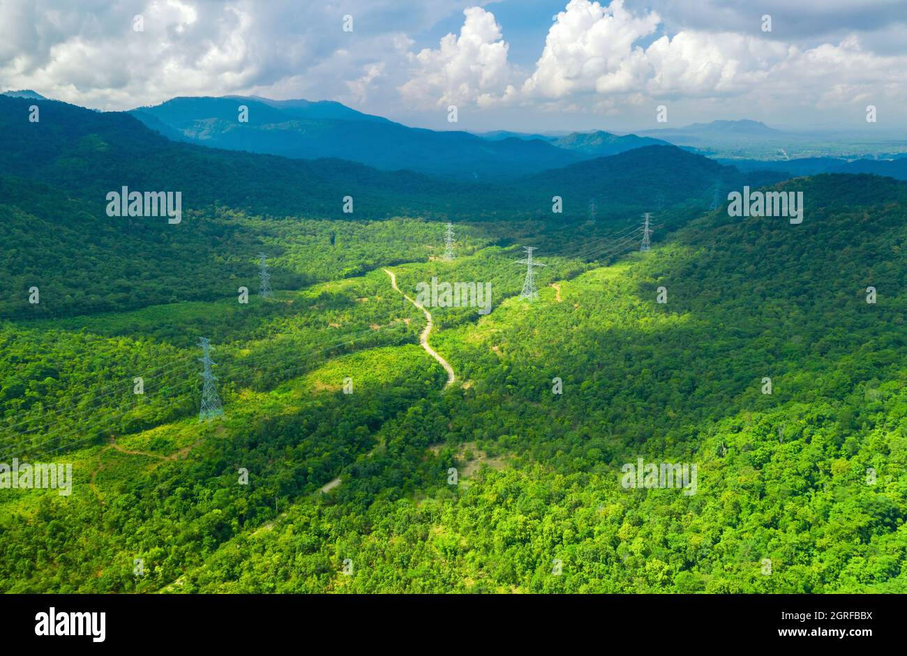 Energy And Environment Concept. High Voltage Power Poles. Pang Puay ...