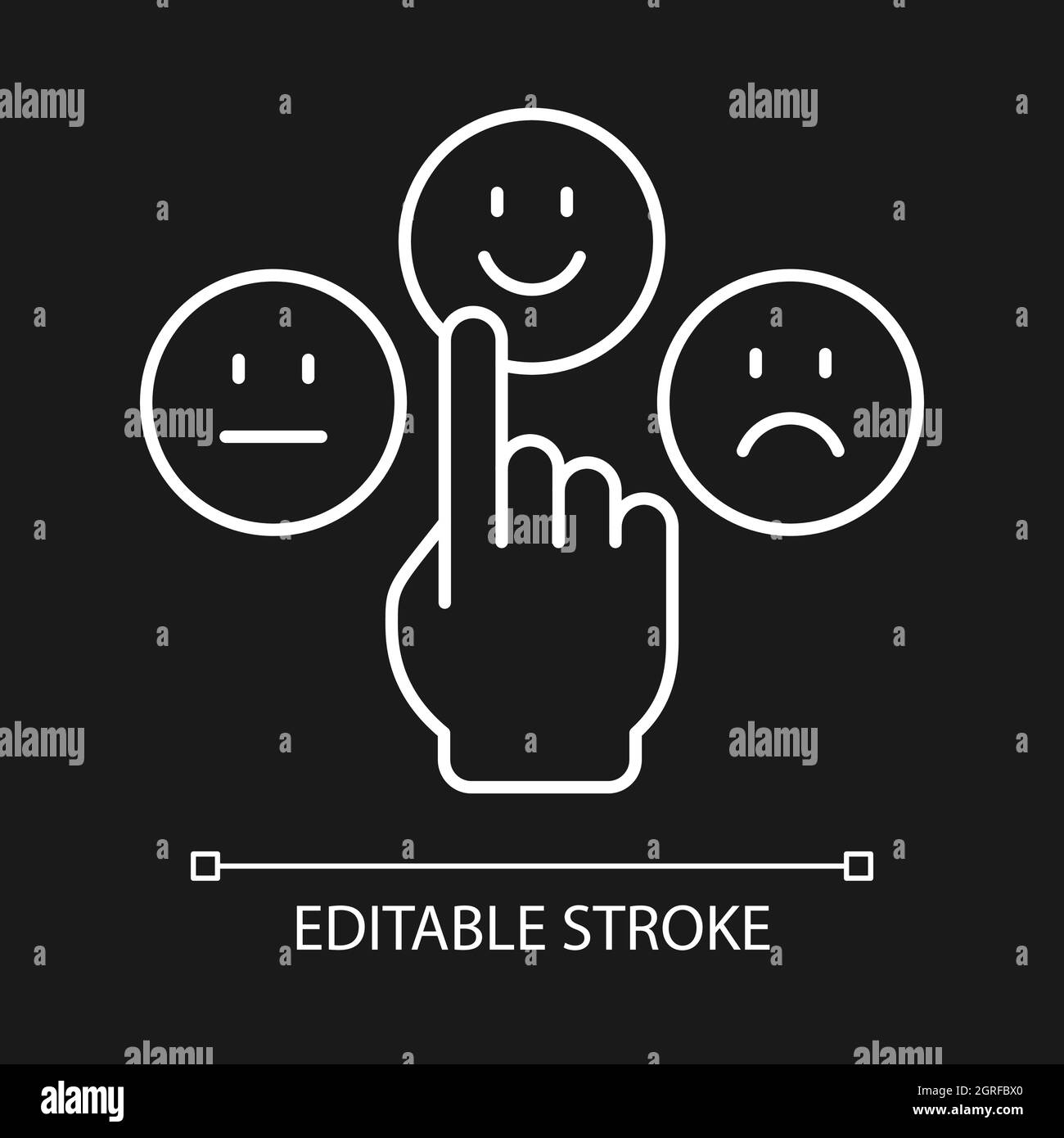 Emotional maturity white linear icon for dark theme Stock Vector Image ...
