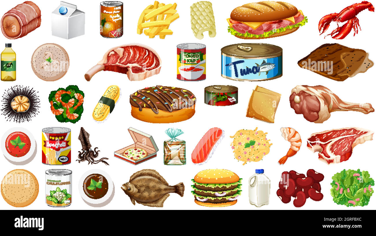 Set of food isolated Stock Vector Image & Art - Alamy