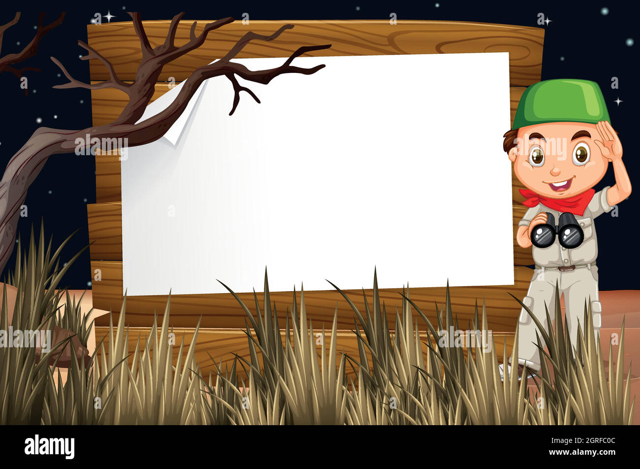 Border design with boy in the field Stock Vector Image & Art - Alamy