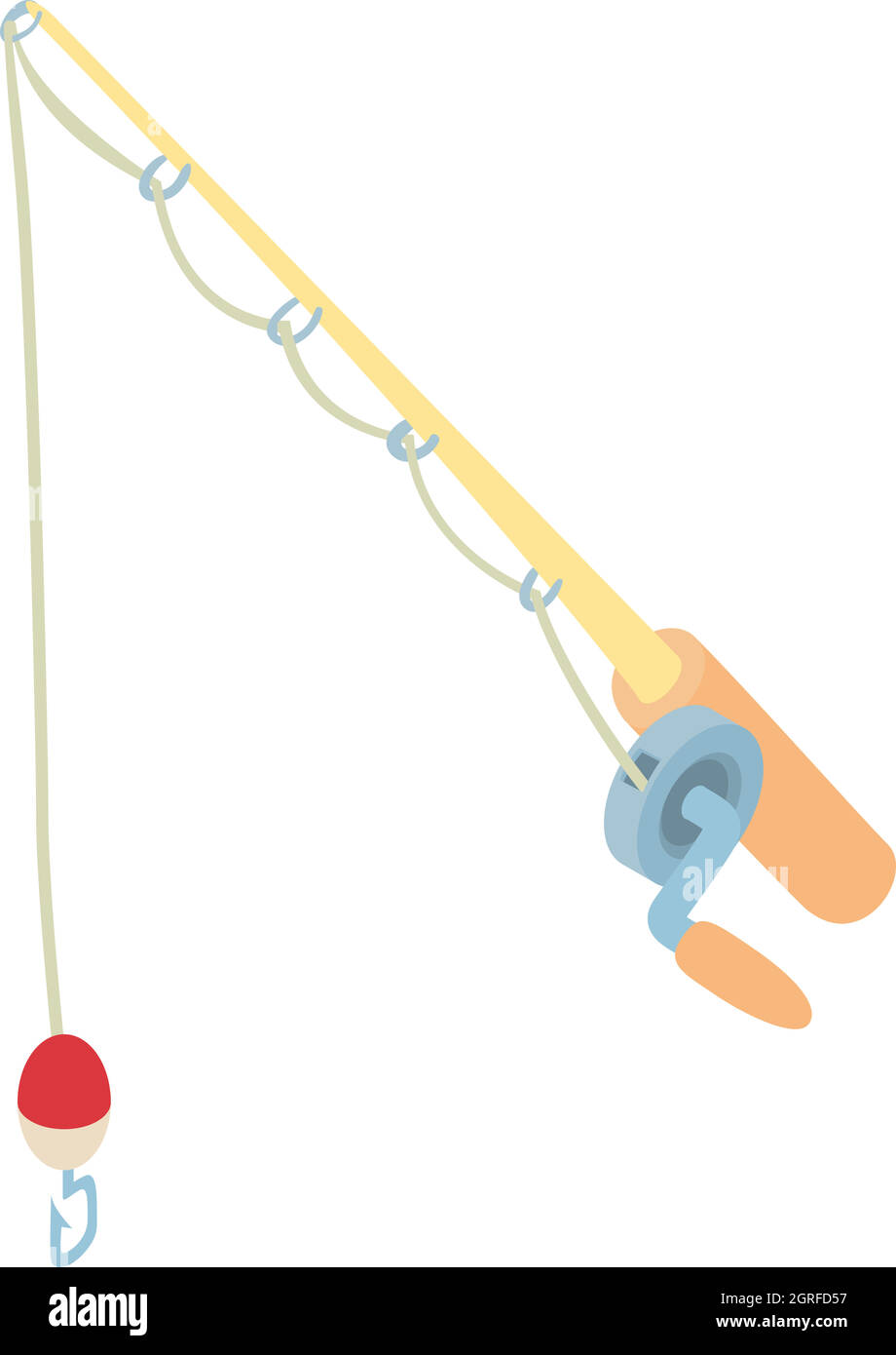 Fishing rod cartoon icon Cut Out Stock Images & Pictures - Alamy