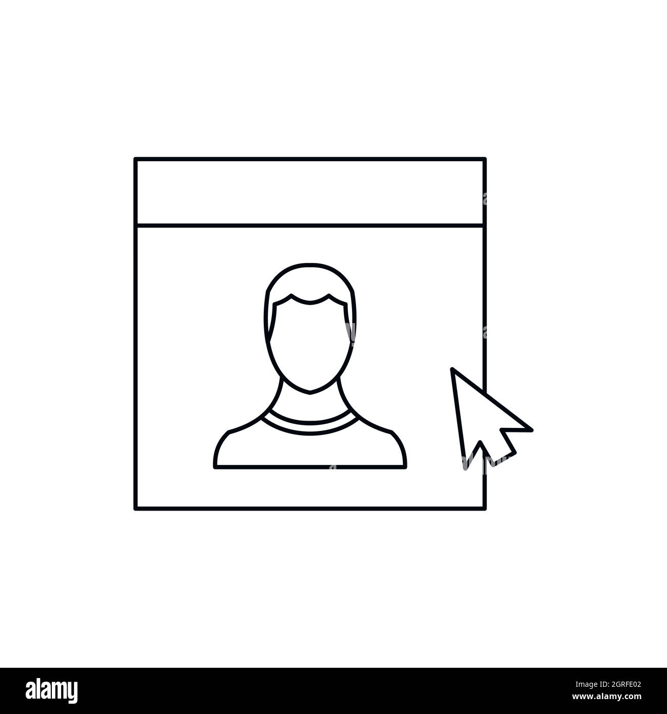 Mouse cursor pointing to a person on monitor icon Stock Vector Image ...