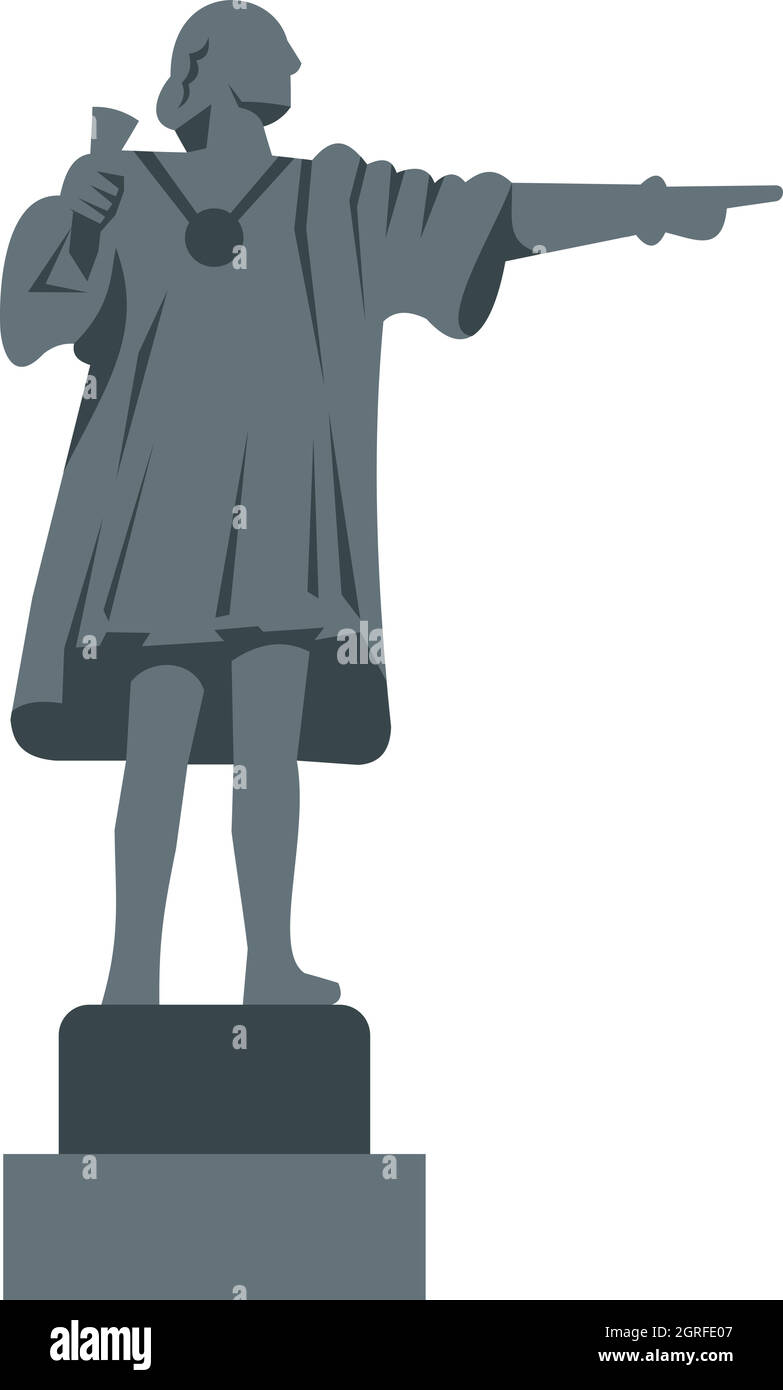 Christopher Columbus Statue icon, flat style Stock Vector Image & Art ...