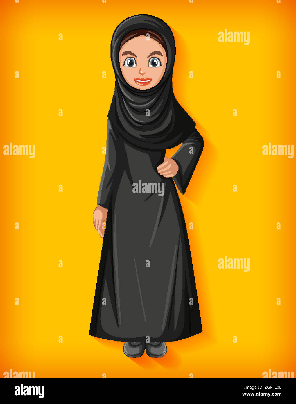 Beautiful arabic lady cartoon character Stock Vector Image & Art - Alamy