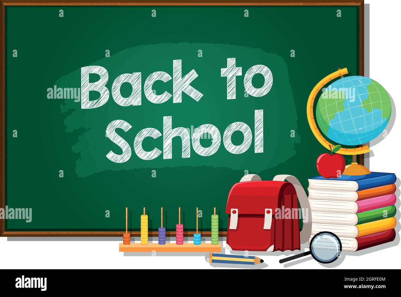 School bag text books Stock Vector Images - Alamy