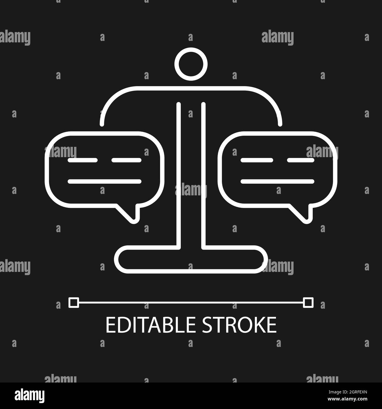 Form judgement white linear icon for dark theme Stock Vector Image ...