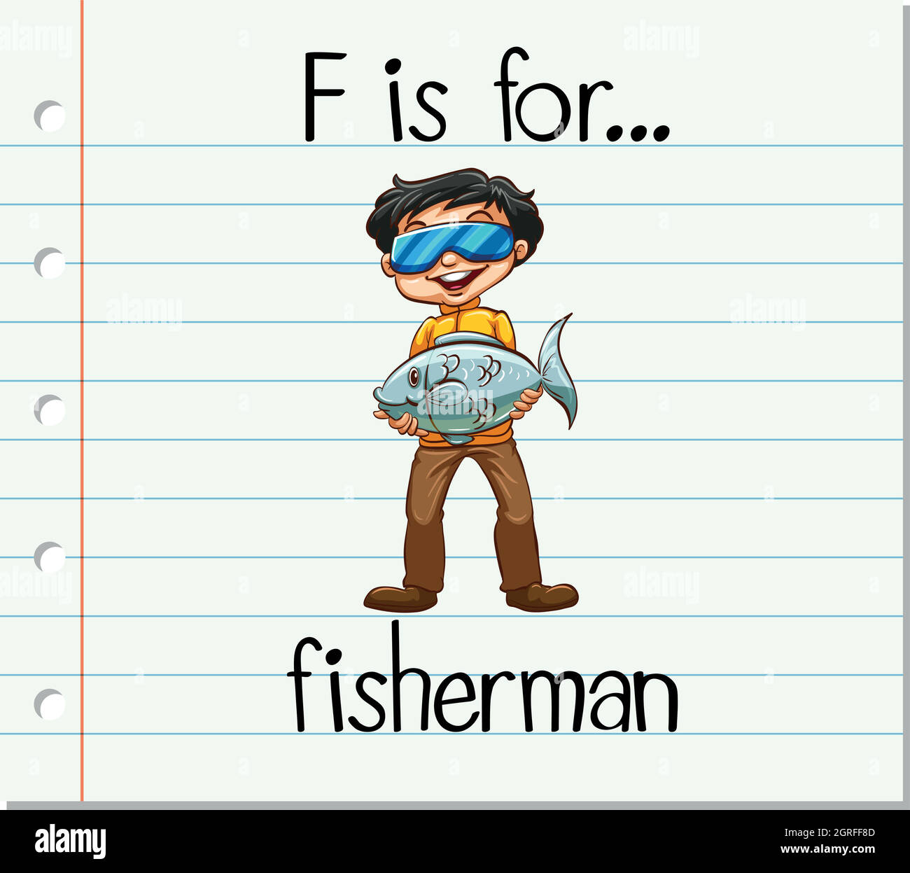 Flashcard letter F is for fisherman Stock Vector Image & Art - Alamy