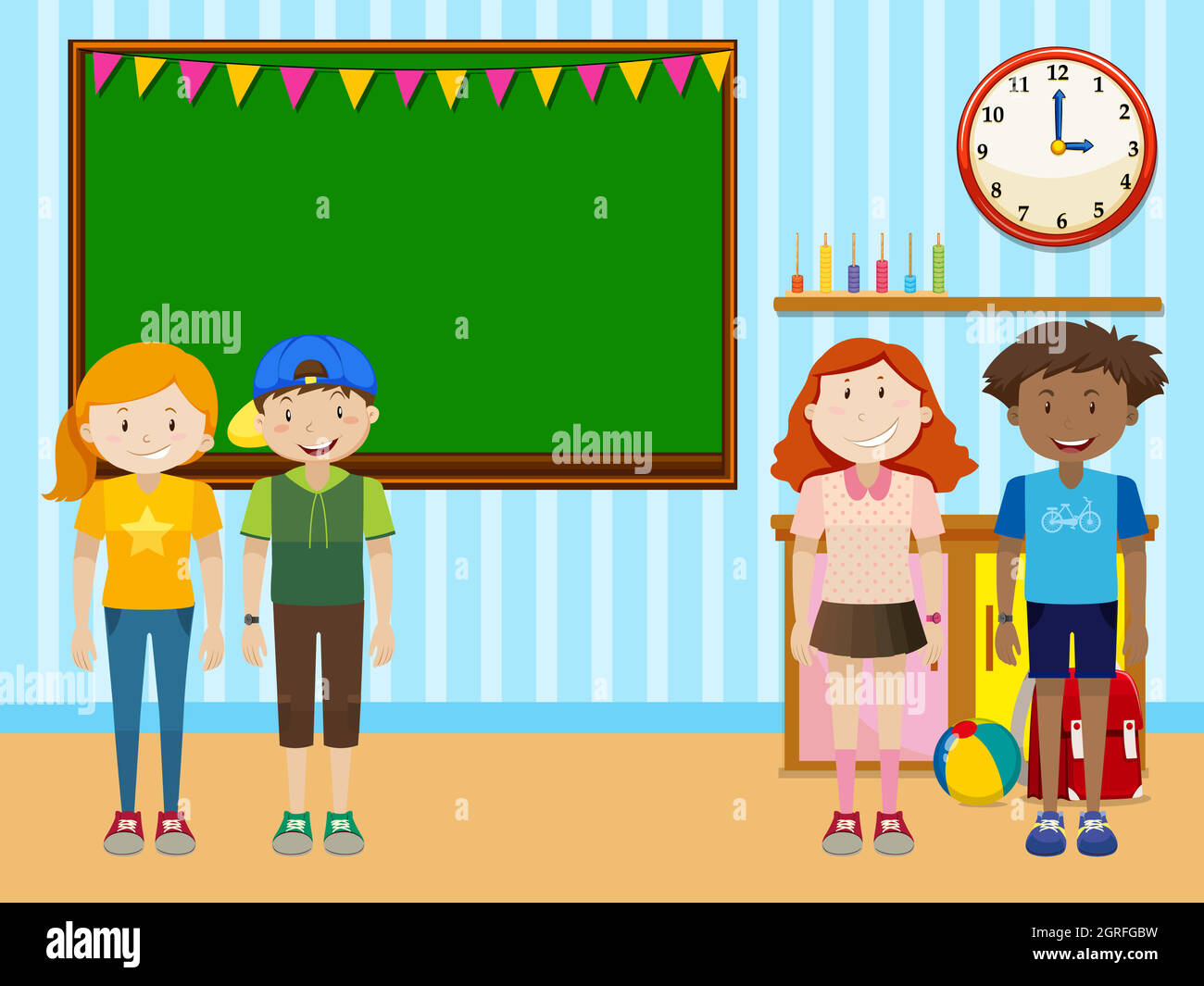 Teenagers students classroom standing Stock Vector Images - Alamy