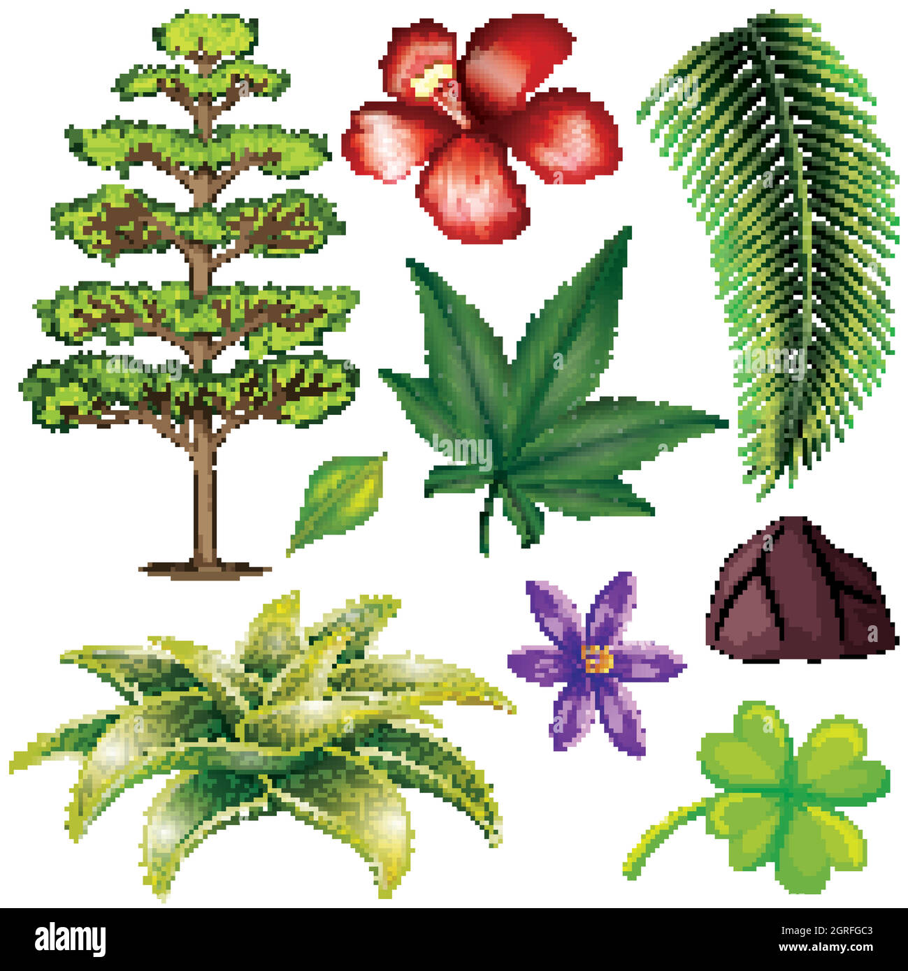 set of isolated objects theme nature Stock Vector Image & Art - Alamy