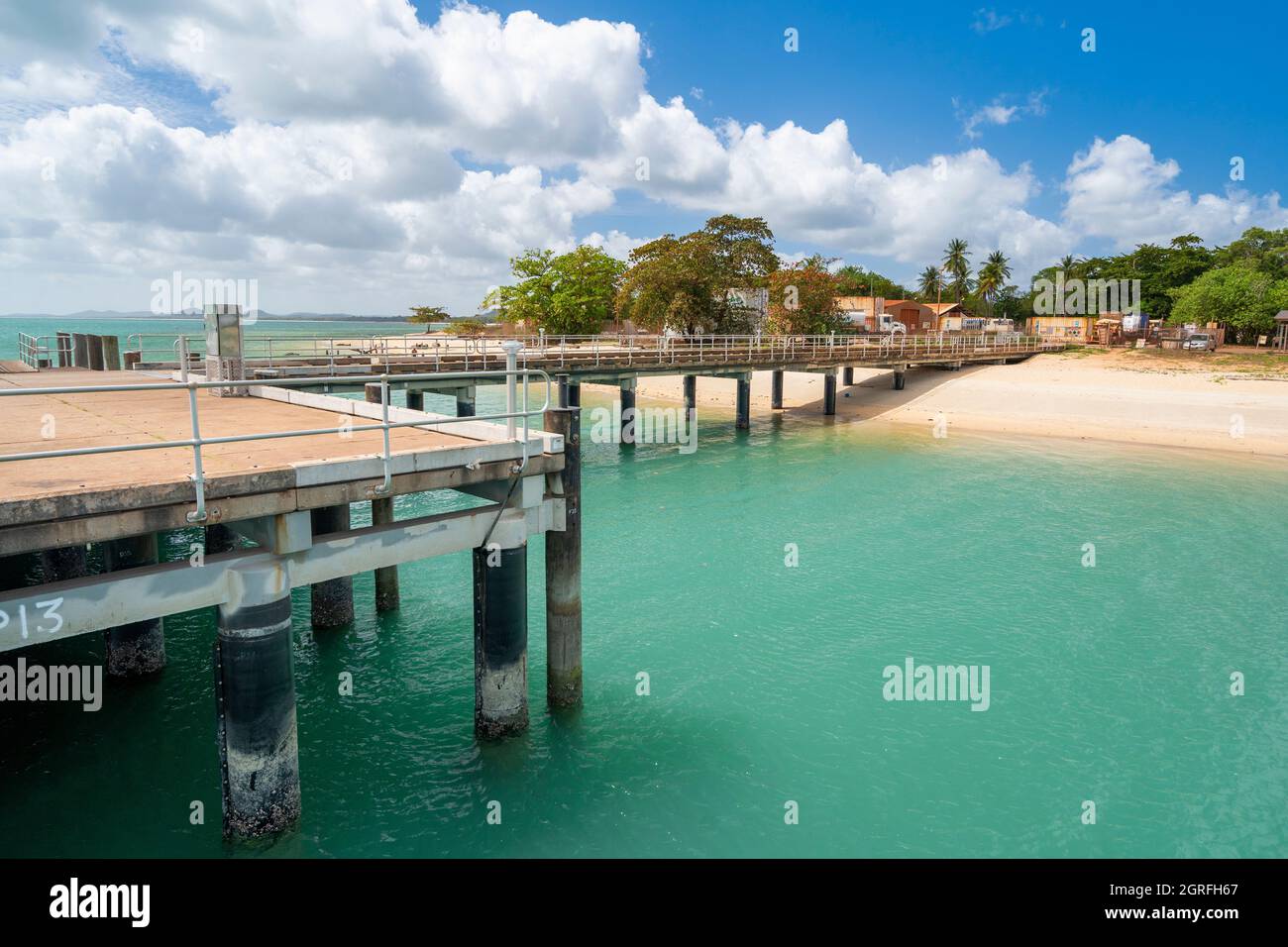 View from Seisia Jetty looking towards Seisia Beach, Cape York ...