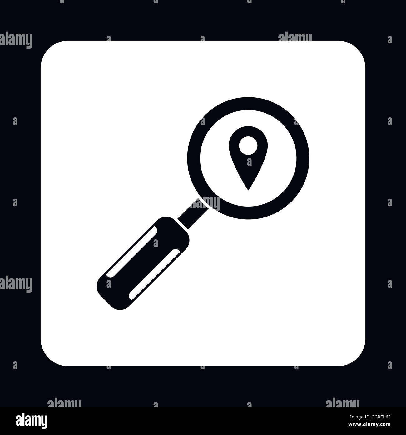 Magnifying glass and pin pointer icon simple style Stock Vector Image ...