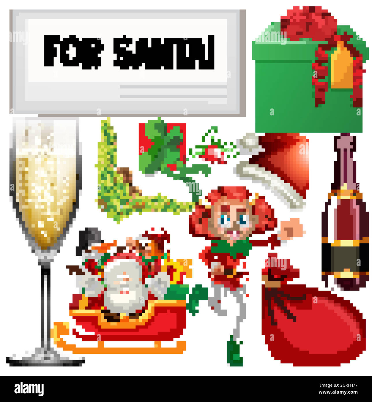 Set of isolated objects of christmas theme Stock Vector Image & Art - Alamy
