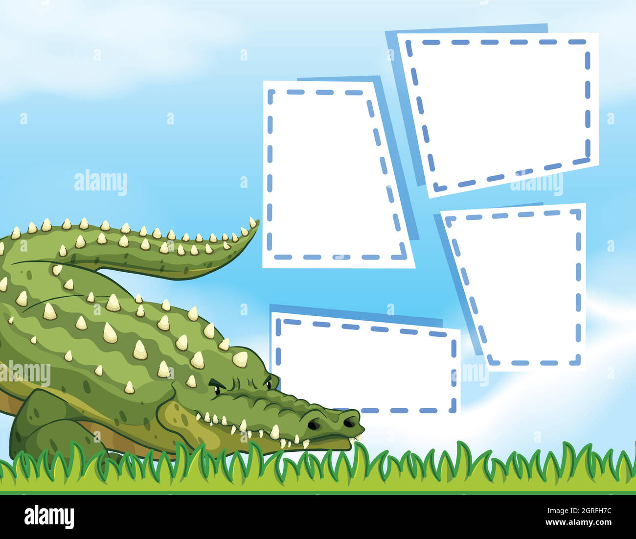 Crocodile on note template Stock Vector Image & Art - Alamy