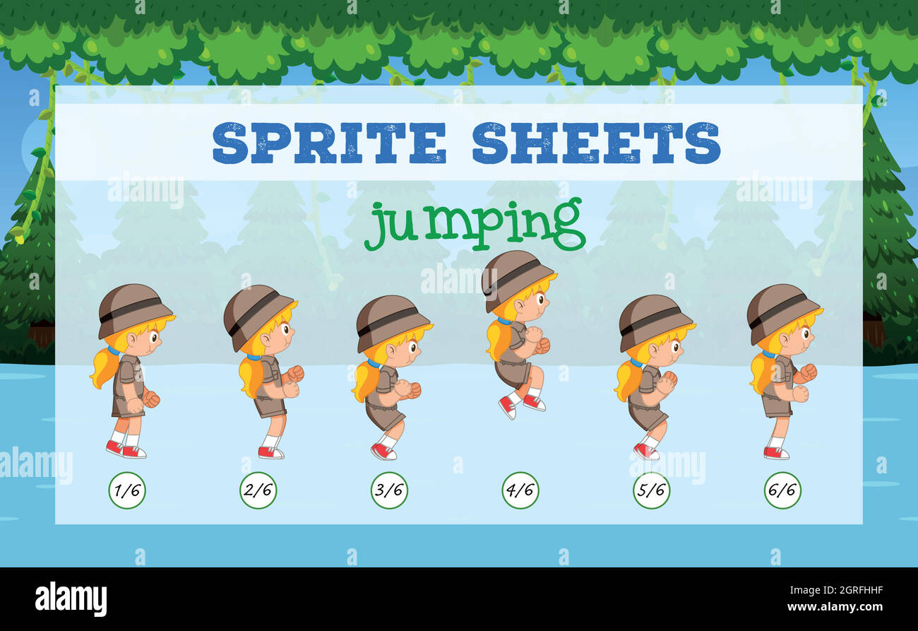 Girl Sprite Sheet Jumping