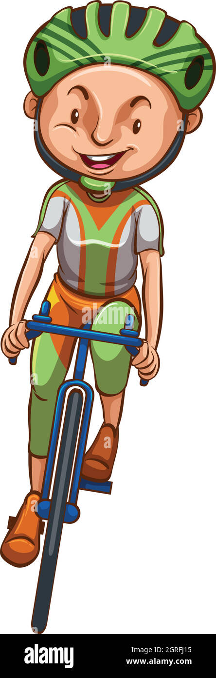 A sketch of a boy riding a bicycle Stock Vector Image & Art - Alamy
