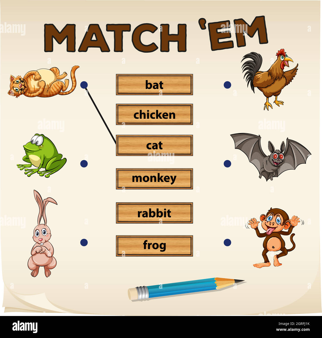 Matching game with many animals Stock Vector Image & Art - Alamy