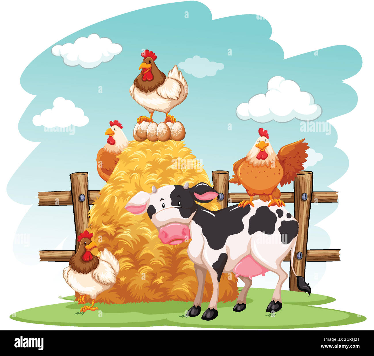 Scene rural fence on Stock Vector Images - Alamy