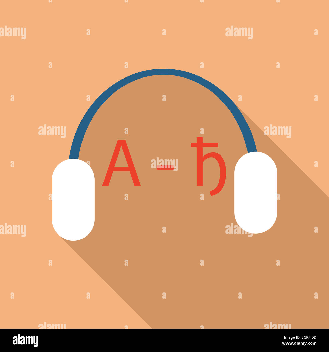 Headphones for language learning icon, flat style Stock Vector Image ...