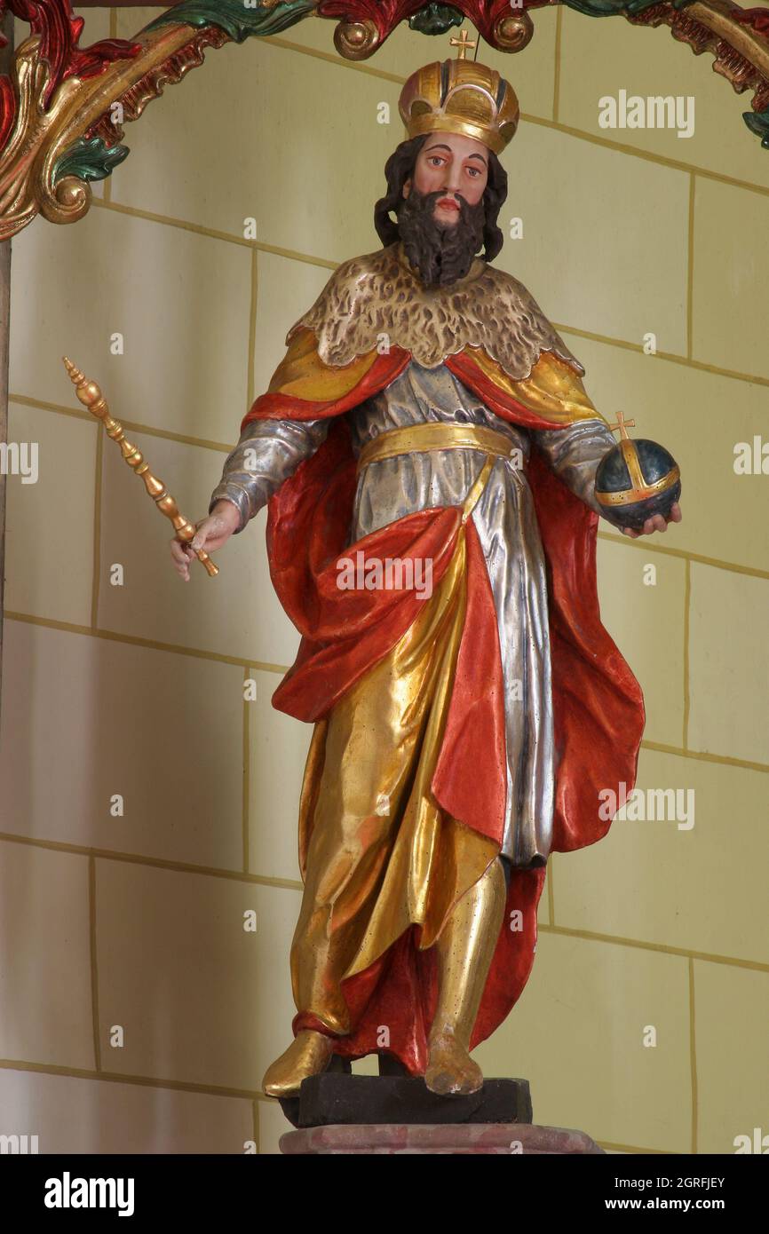Saint Stephen of Hungary, Main altar in the Church of the Saint Brice ...