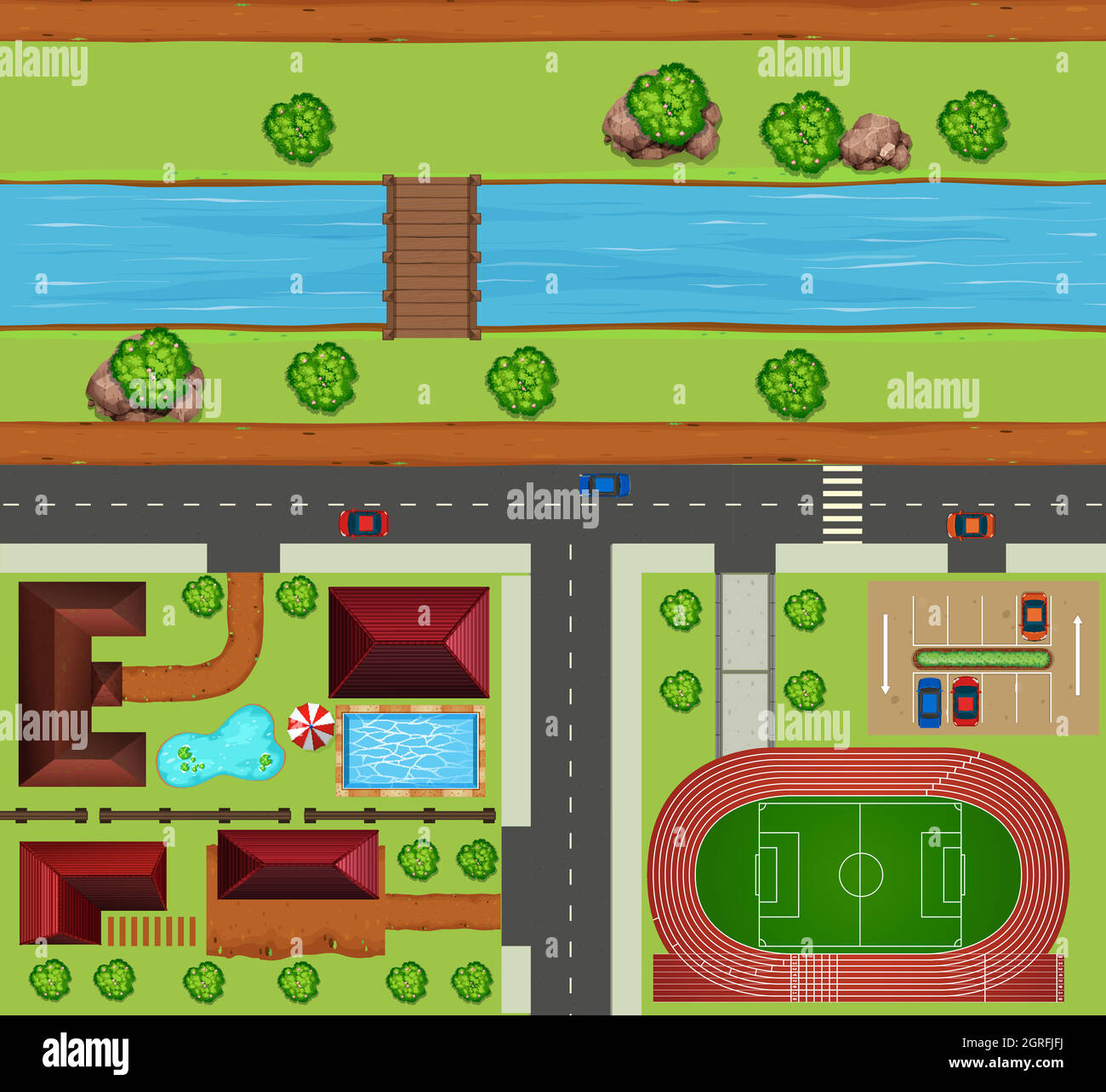 Neighborhood street map hi-res stock photography and images - Alamy