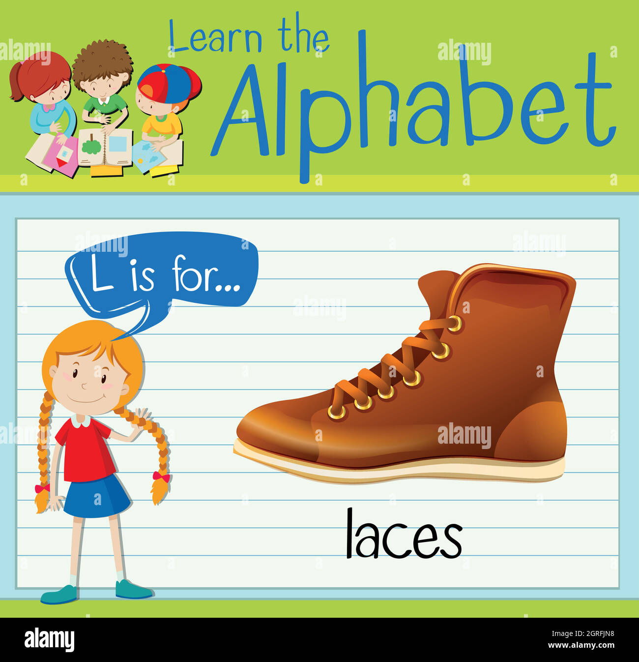 Flashcard letter L is for laces Stock Vector Image & Art - Alamy