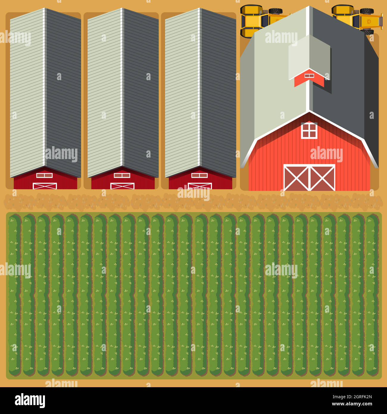 Crops aerial view Stock Vector Images - Alamy