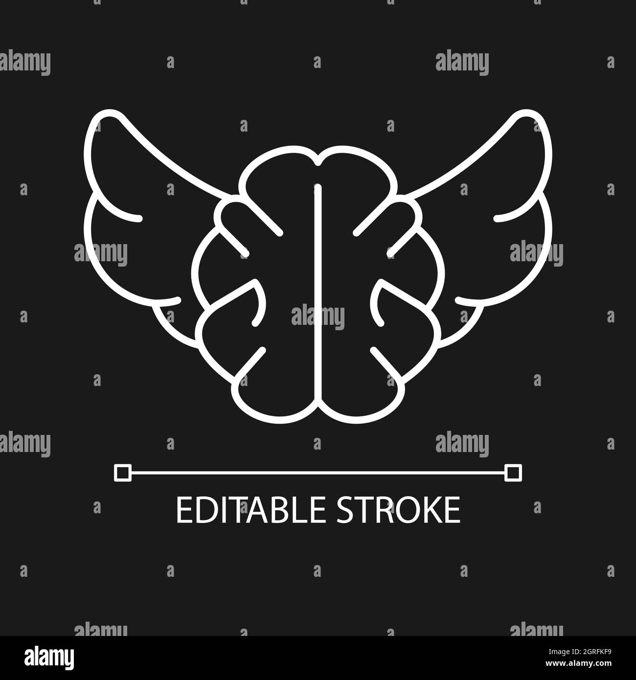 Independent thinking white linear icon for dark theme Stock Vector ...