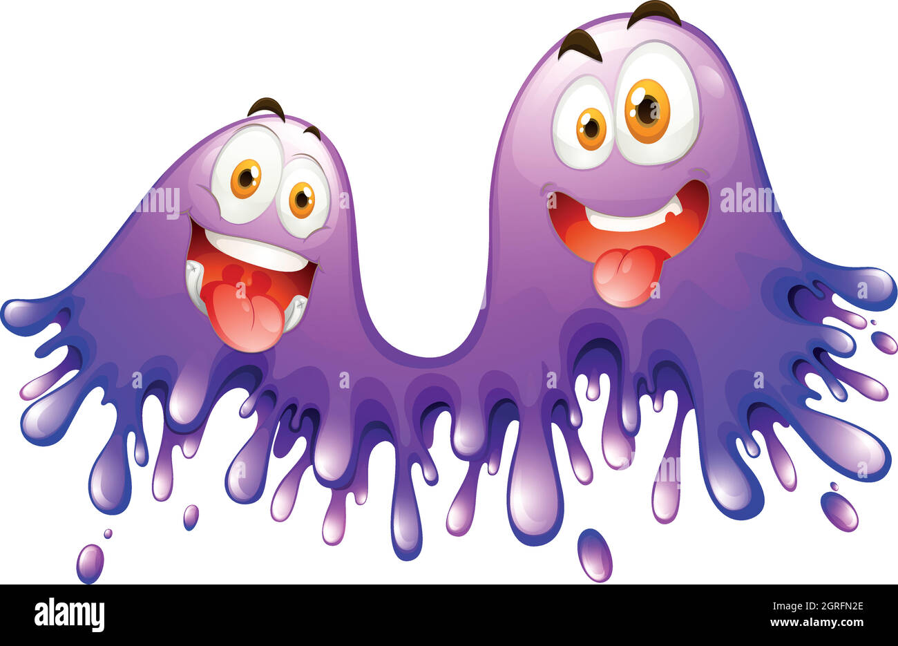 Purple splashes with crazy expressions Stock Vector Image & Art - Alamy