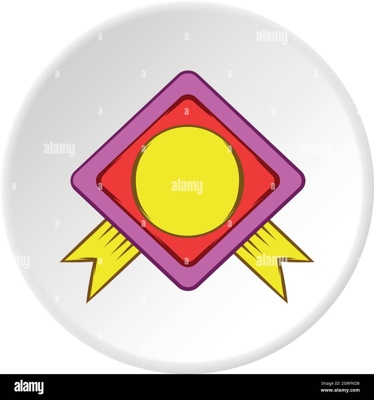 Purple ribbon icon cartoon Stock Vector Images - Alamy