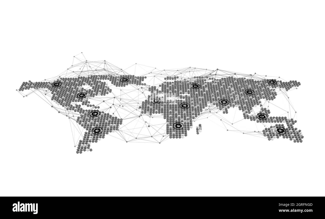 Over world map illustration Cut Out Stock Images & Pictures - Alamy