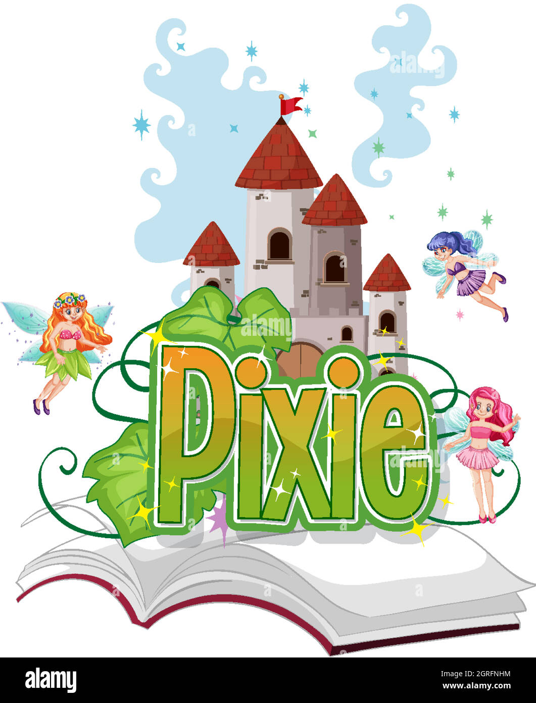 Pixie logo with little fairies on white background Stock Vector Image ...