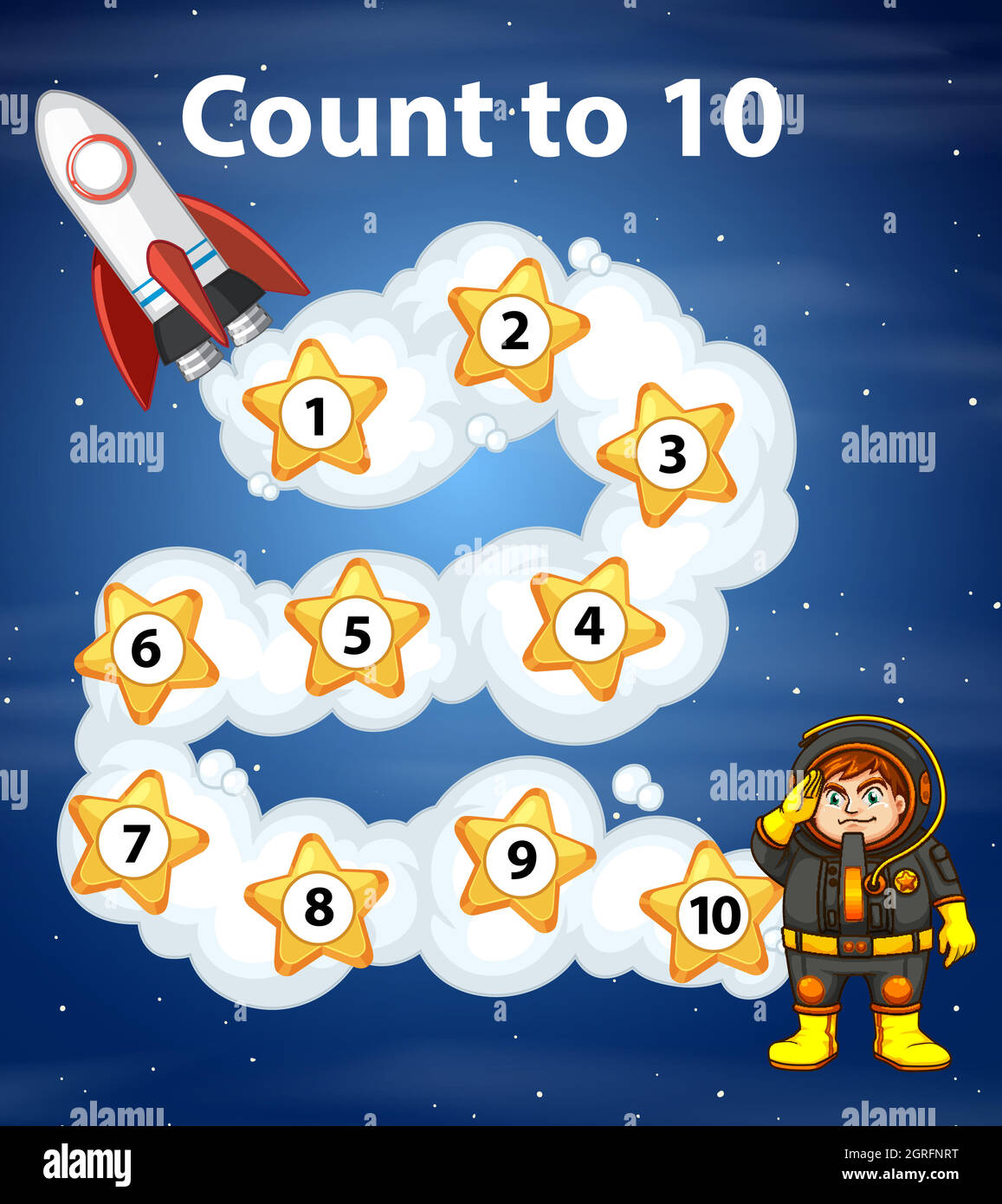 Game design with counting to ten in space Stock Vector Image & Art - Alamy